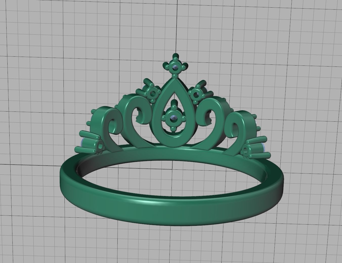 Princess Diamond Tiara Fashion ring 3dmodel 3D model 3D printable ...