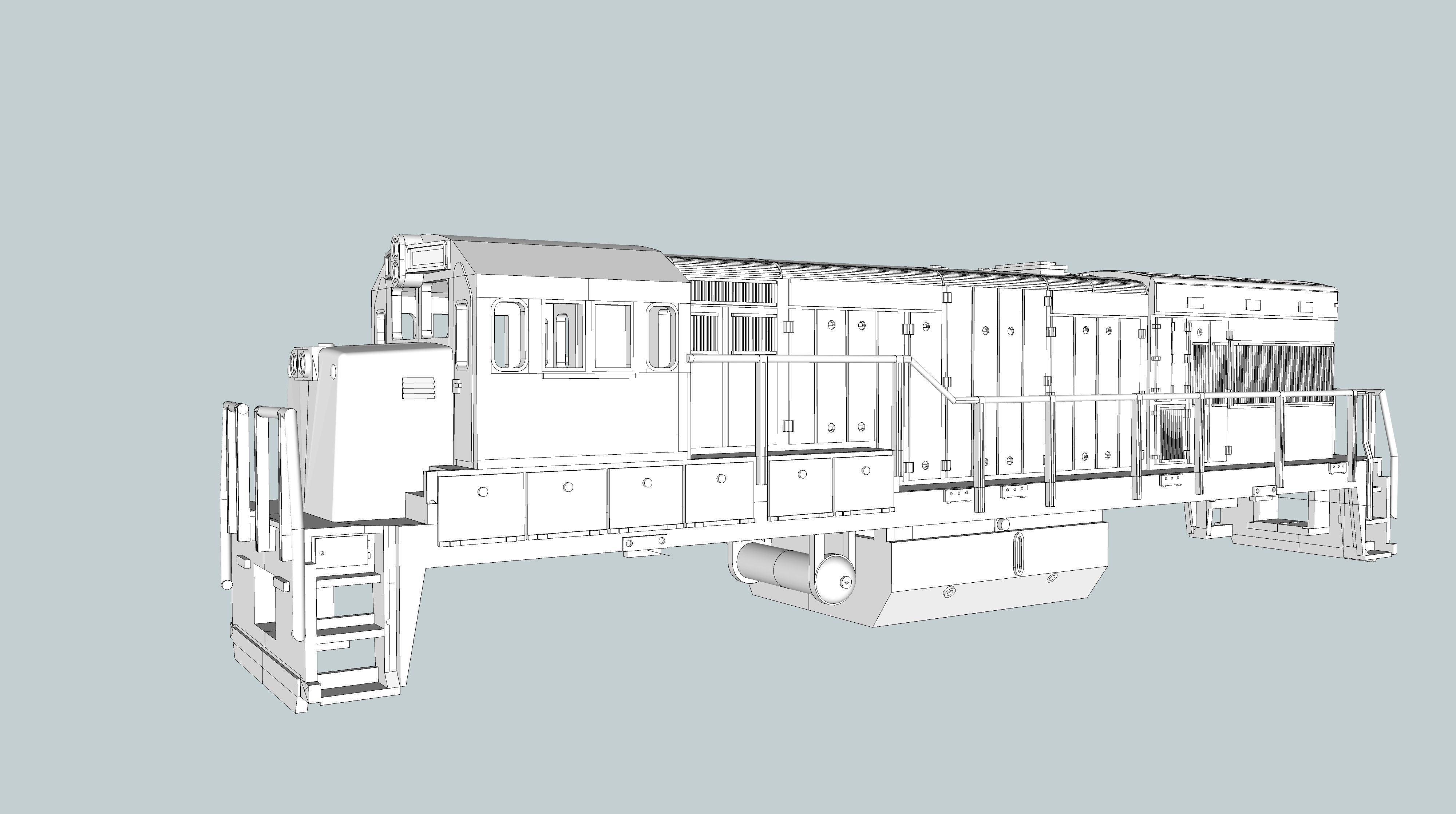 GE U18B Locomotive Shell N Scale 3D model 3D printable | CGTrader