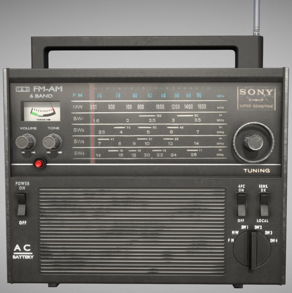 3D model Retro radio Sony TFM-2000F VR / AR / low-poly | CGTrader