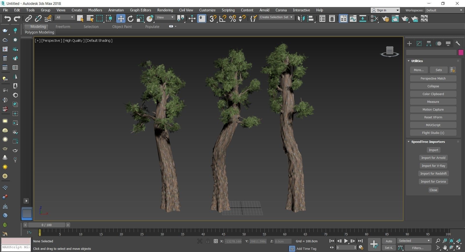 3D model Giant Red wood tree collection 9 trees Models in the scene VR ...