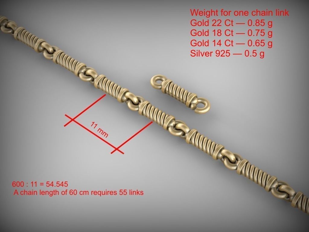 Chain Link 204 3D model 3D printable | CGTrader