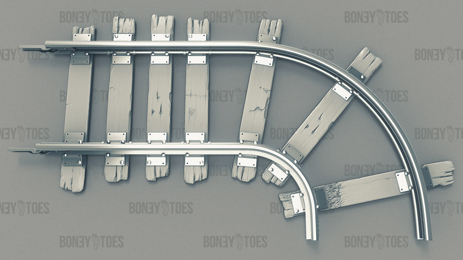 3d Train Railroad Tracks 3D model | CGTrader