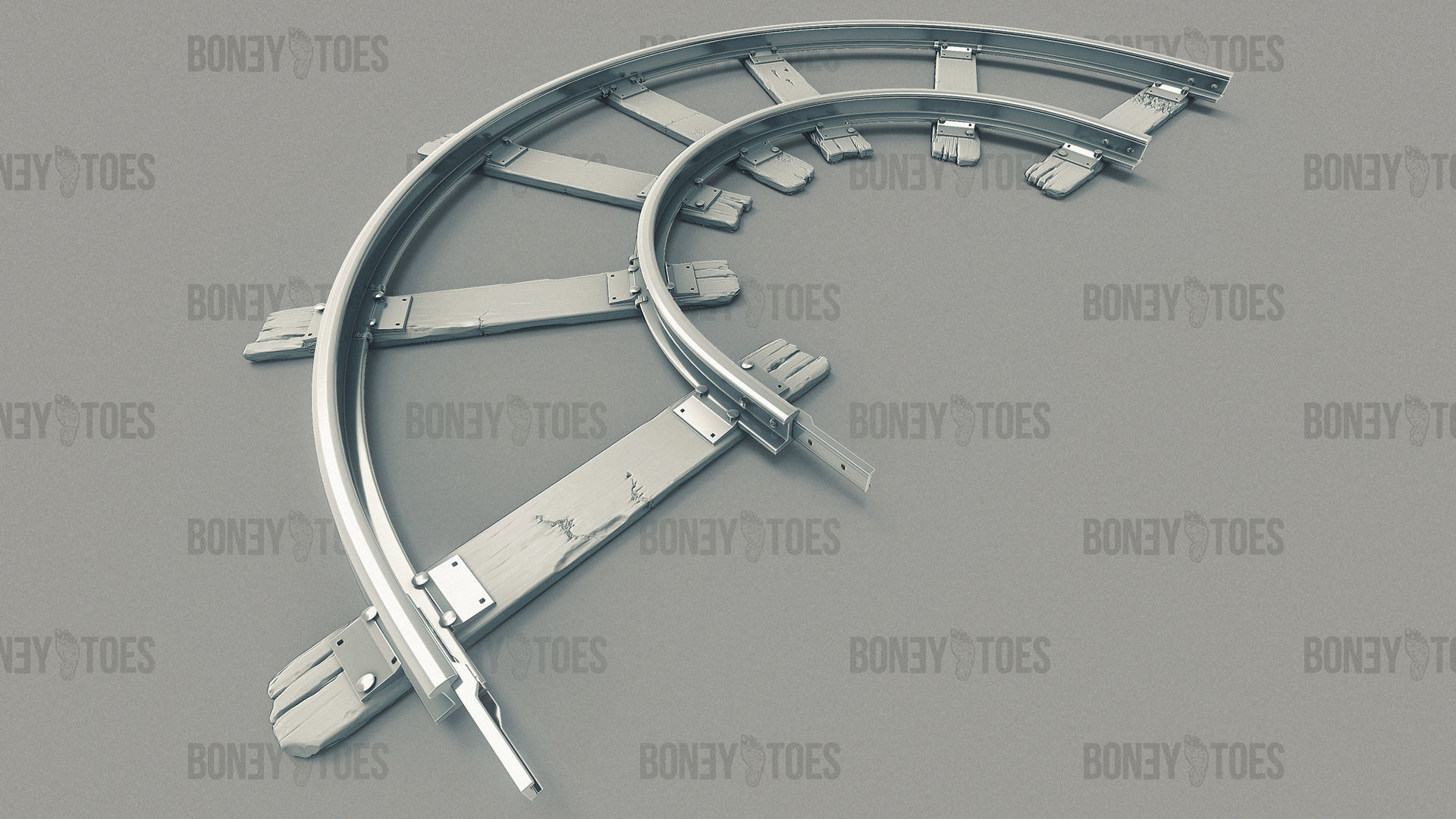 3d Train Railroad Tracks 3D model | CGTrader