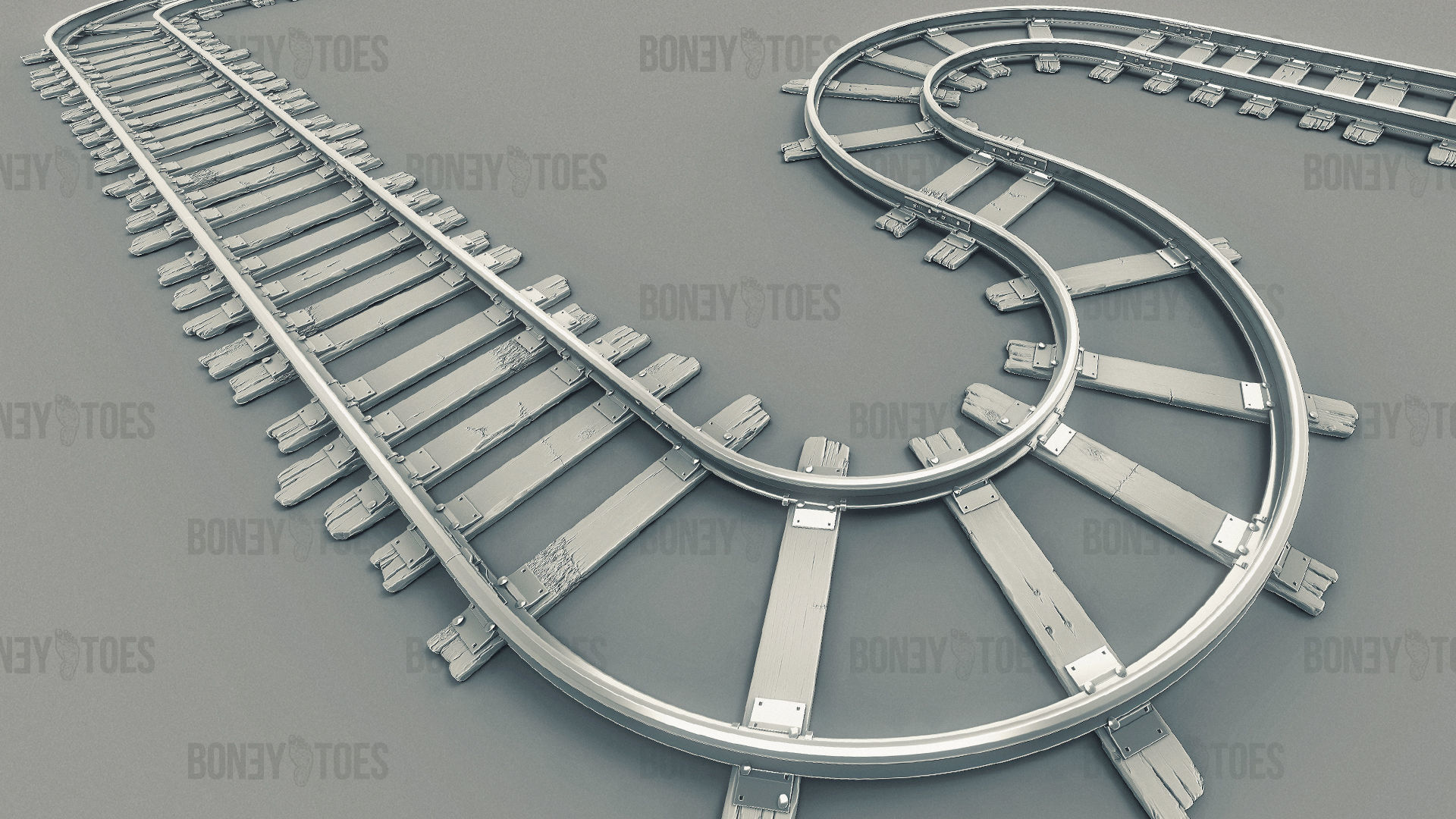 3d Train Railroad Tracks 3D model | CGTrader