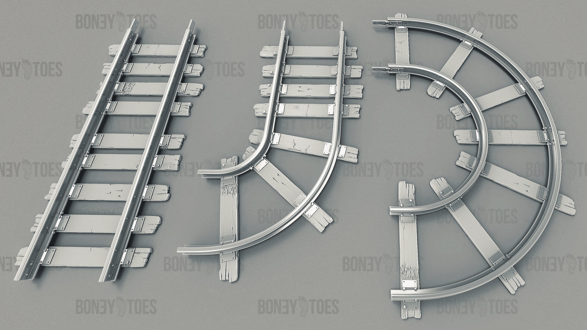 3d Train Railroad Tracks 3D model | CGTrader
