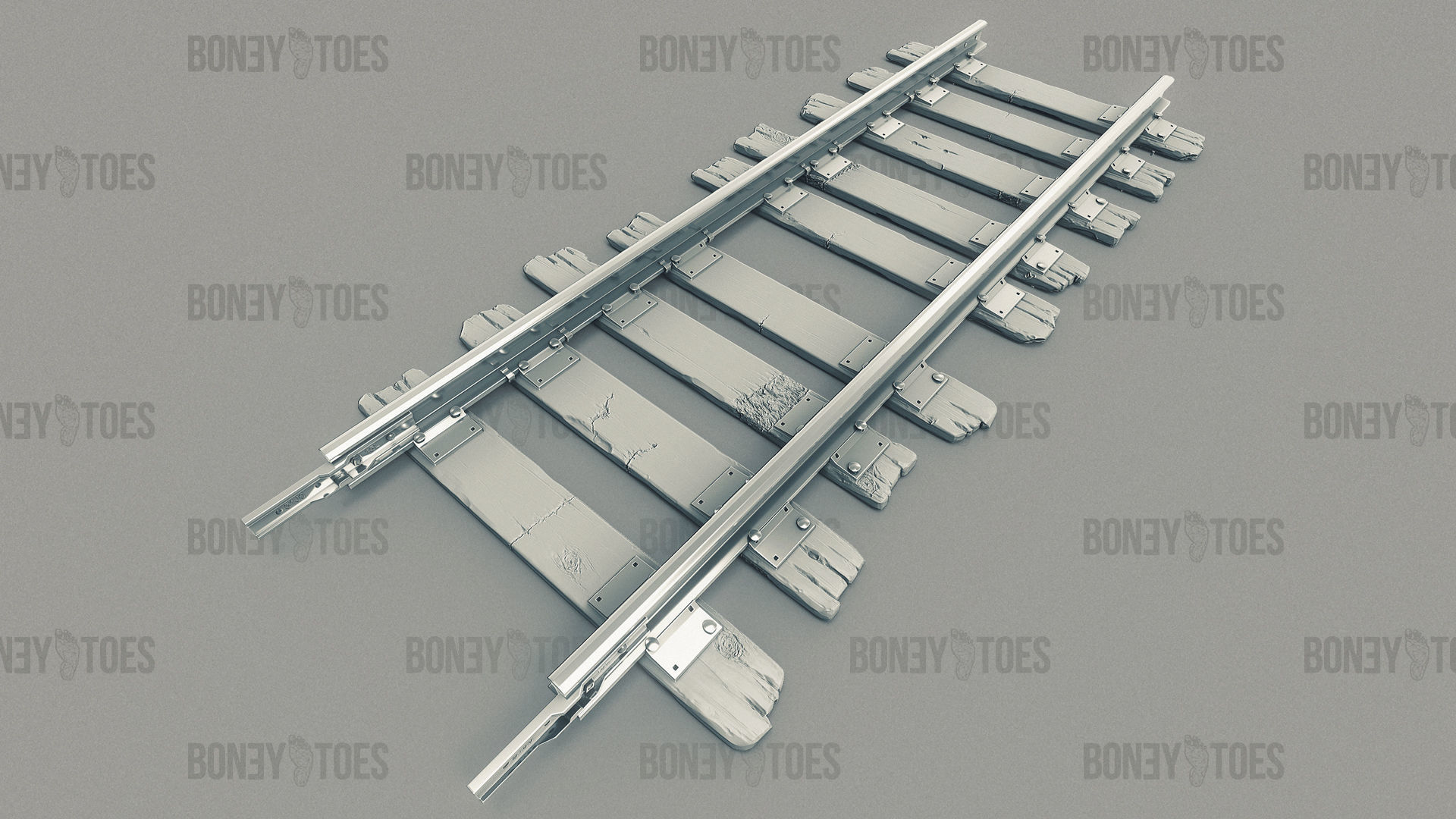 3d Train Railroad Tracks 3D model | CGTrader