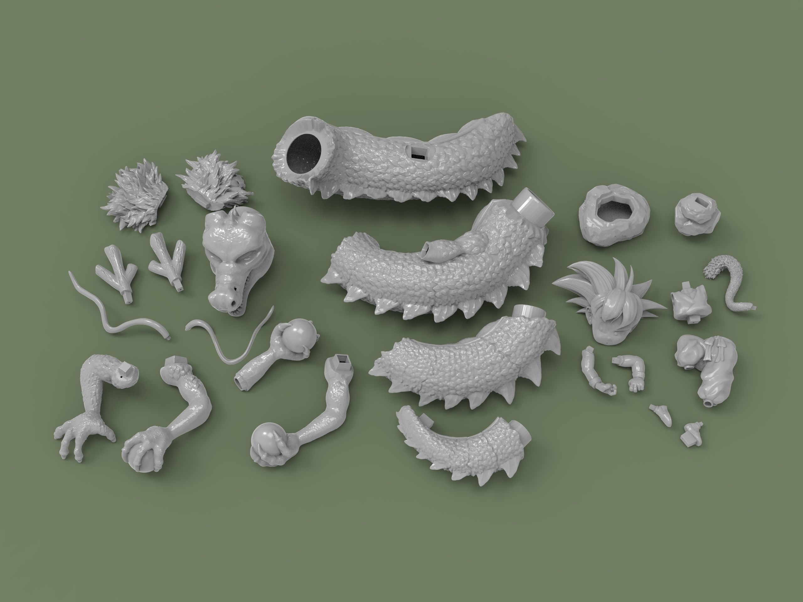 Shenlong and Son Goku 3D model 3D printable | CGTrader