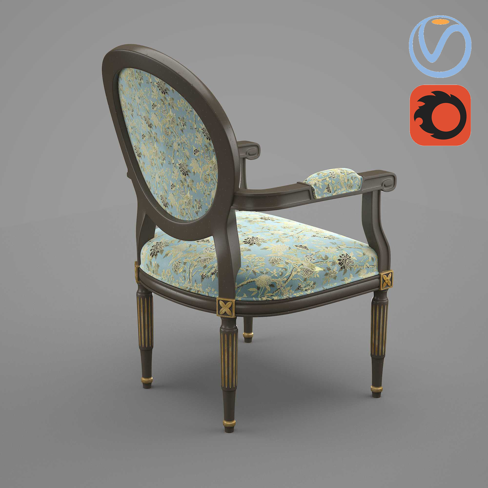 Louis XVI Classic Chair Render Ready Vray Corona 3D model | CGTrader