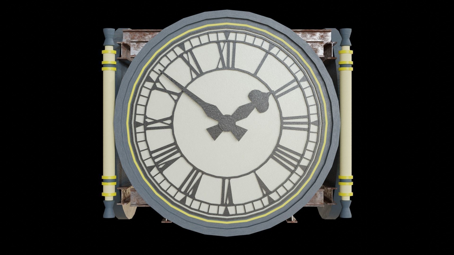 3D model Train Station Clock - Low poly PBR VR / AR / low-poly | CGTrader
