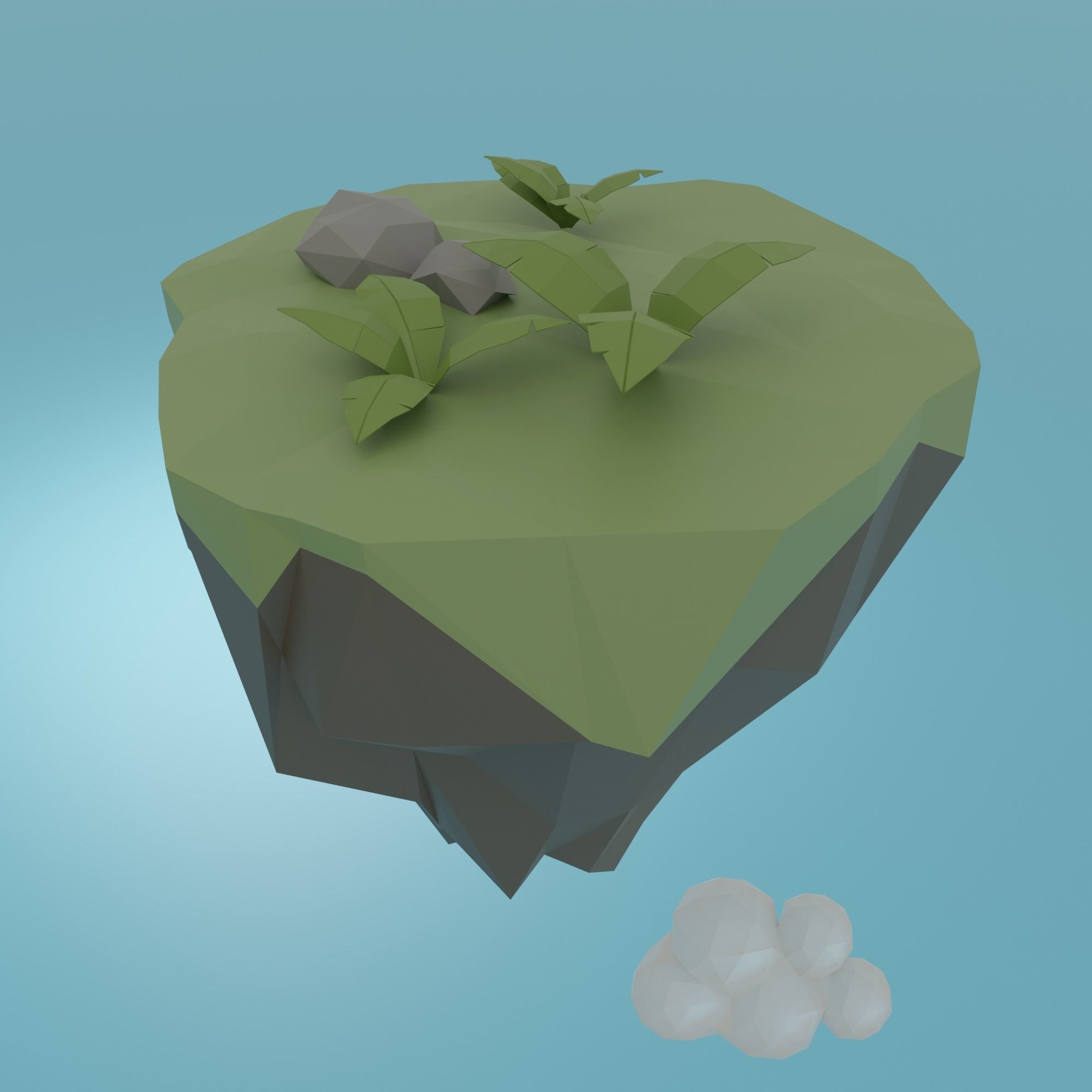 3D model Floating island VR / AR / low-poly | CGTrader