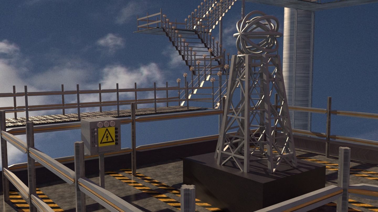 Sci-Fi Cosmic Station Spaceship Landing Base Facility 3D model | CGTrader