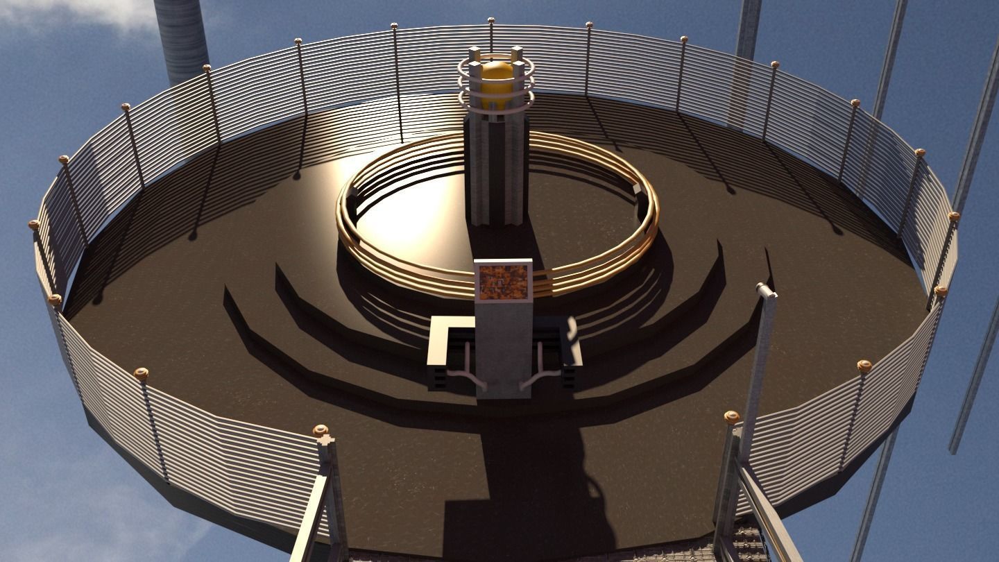 Sci-Fi Cosmic Station Spaceship Landing Base Facility 3D model | CGTrader