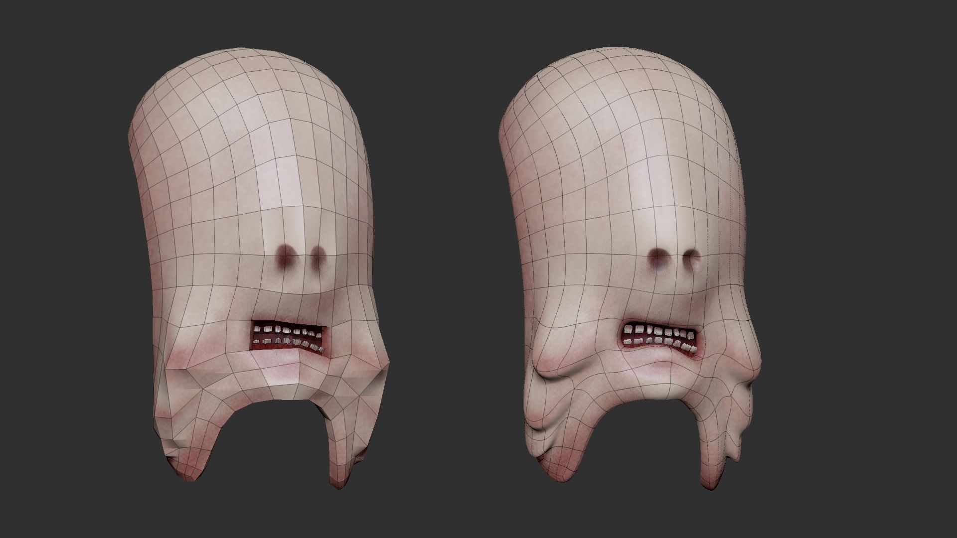 3D model The Pale Man Mask - Creepy Terror Character Costume VR / AR ...