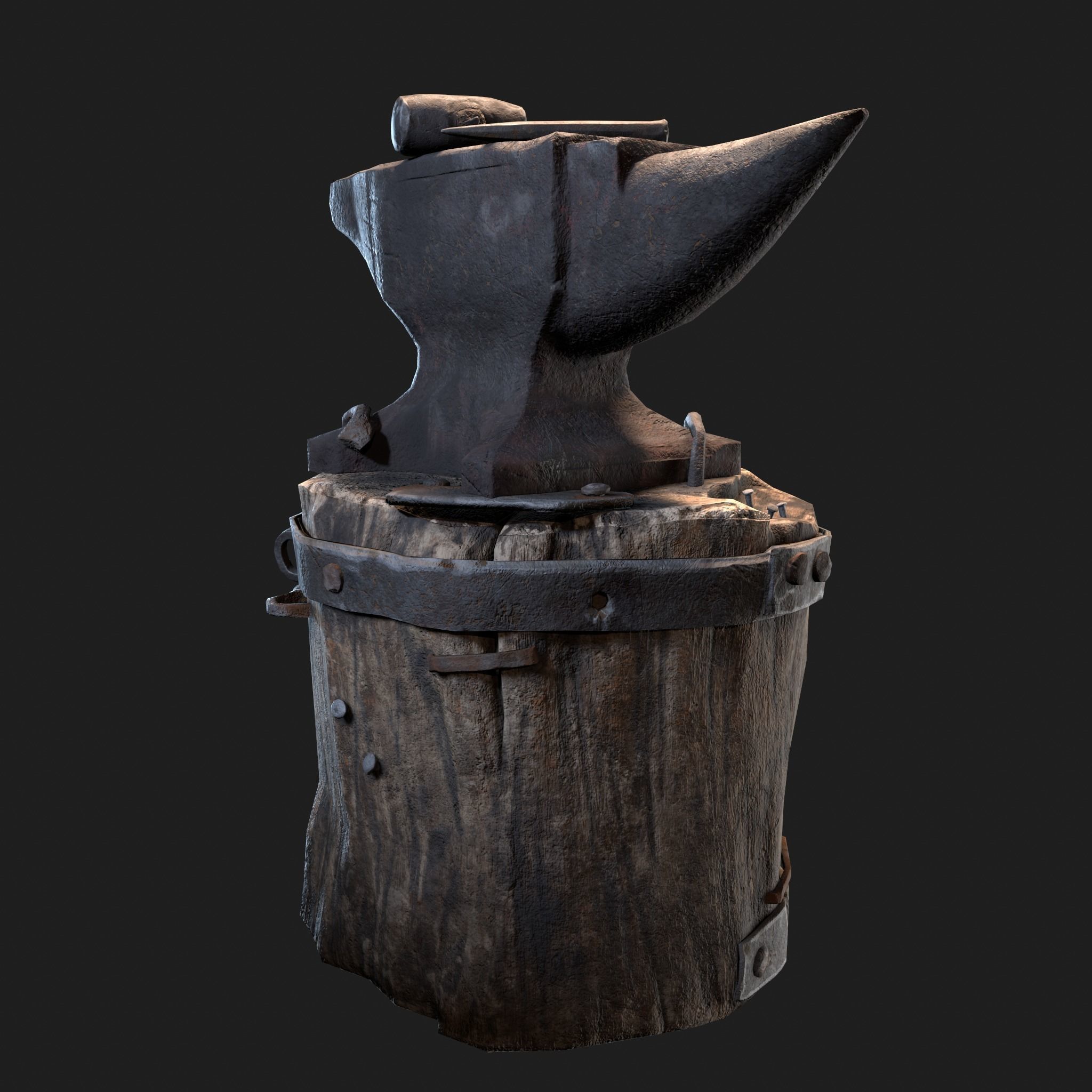 3D model Medieval Blacksmith Anvil Set VR / AR / low-poly | CGTrader