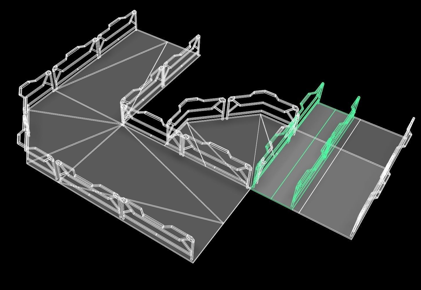 3D model sci fi platform - modular kit - collection VR / AR / low-poly ...
