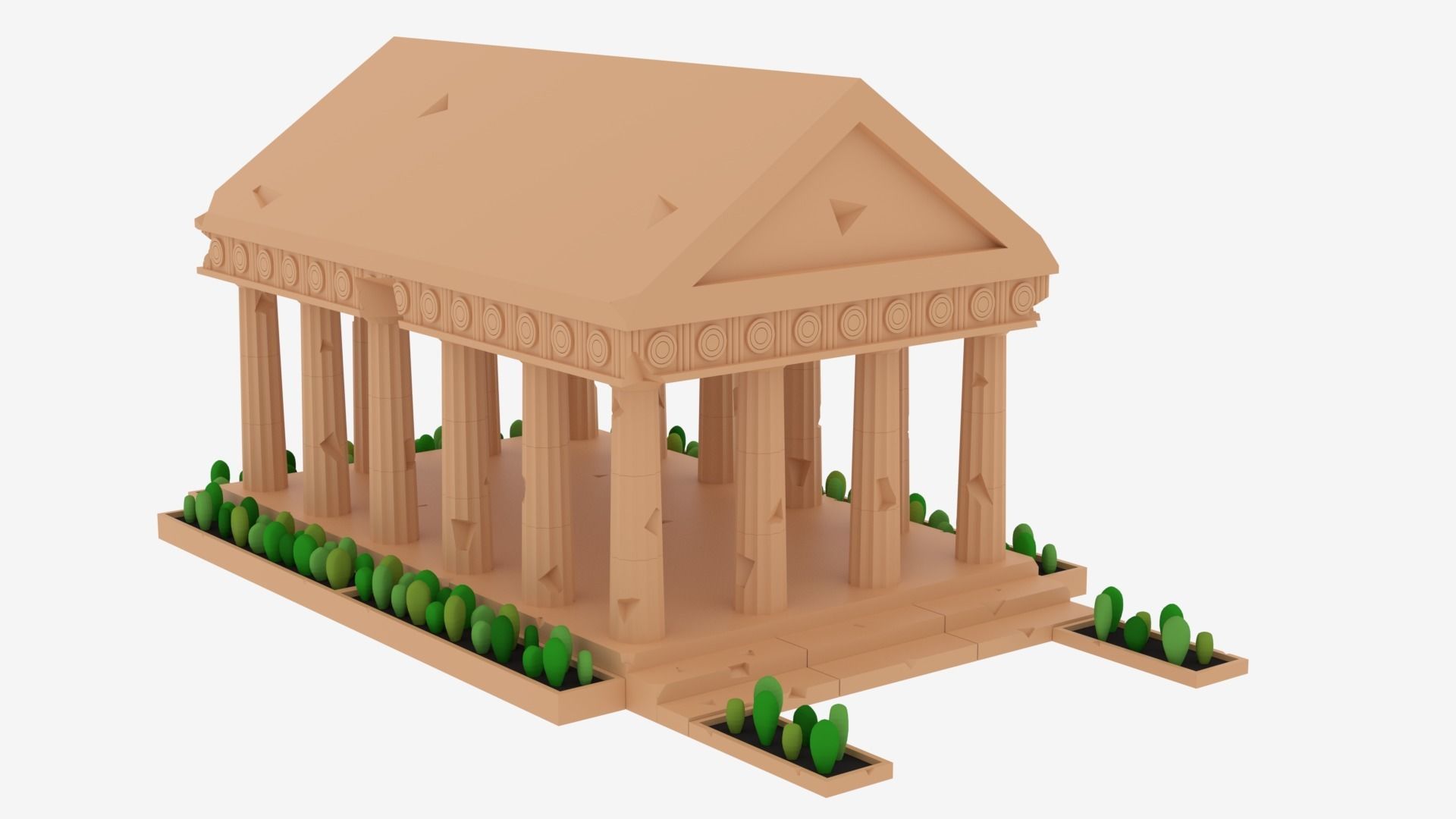 3D model Cartoon Greek Temple Parthenon VR / AR / low-poly | CGTrader