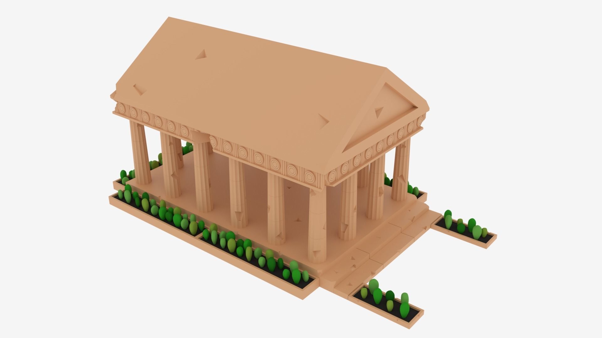 3D model Cartoon Greek Temple Parthenon VR / AR / low-poly | CGTrader