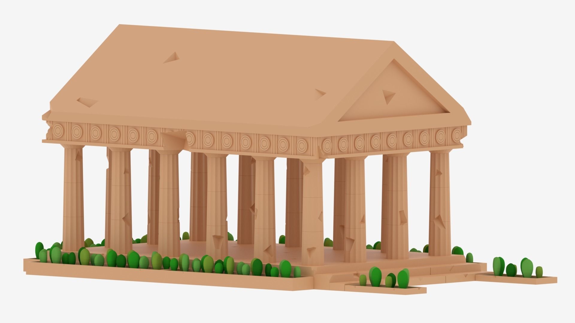 3D model Cartoon Greek Temple Parthenon VR / AR / low-poly | CGTrader