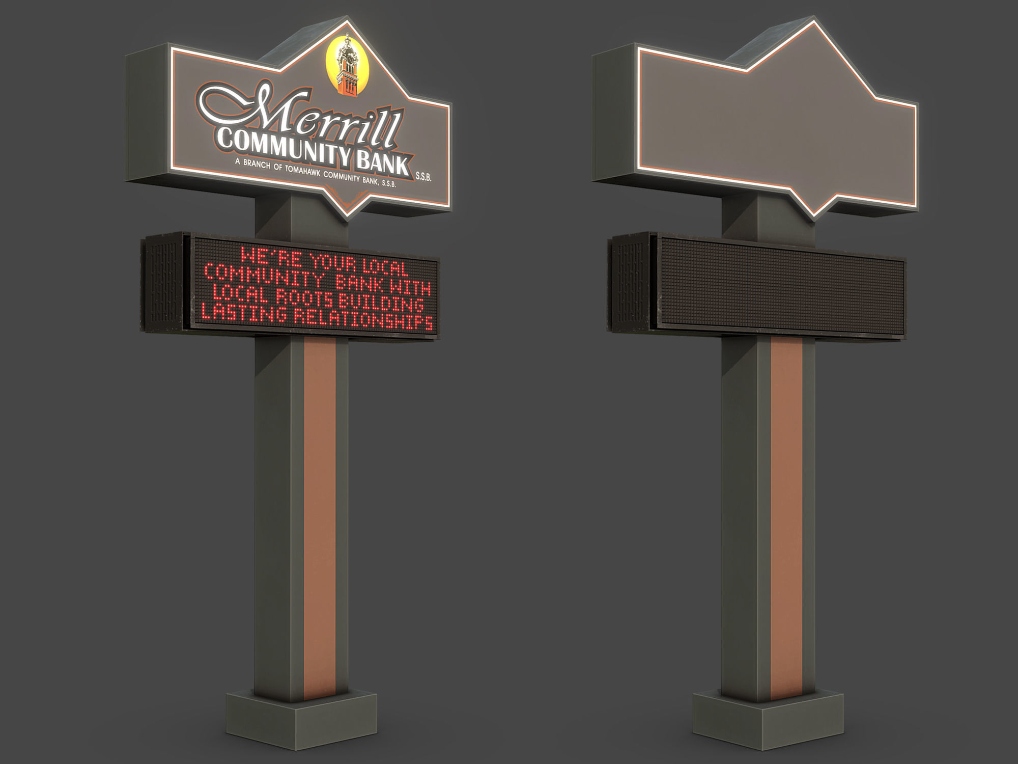 3D model Bank Sign VR / AR / low-poly | CGTrader