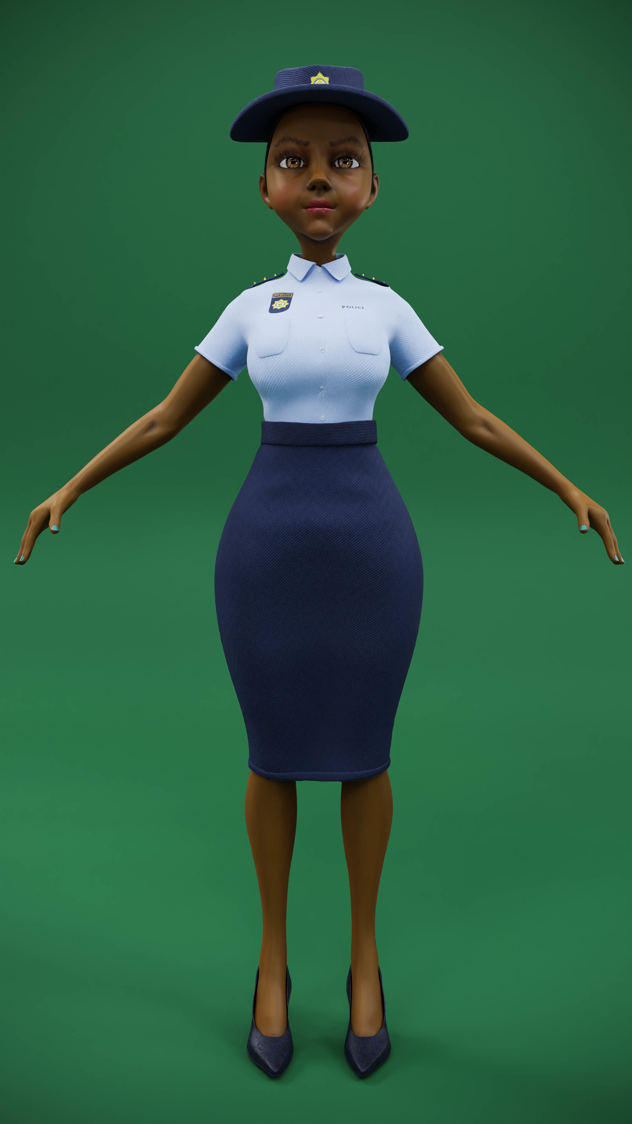 Lady Cop Police Female officer Rigged 3D model rigged | CGTrader