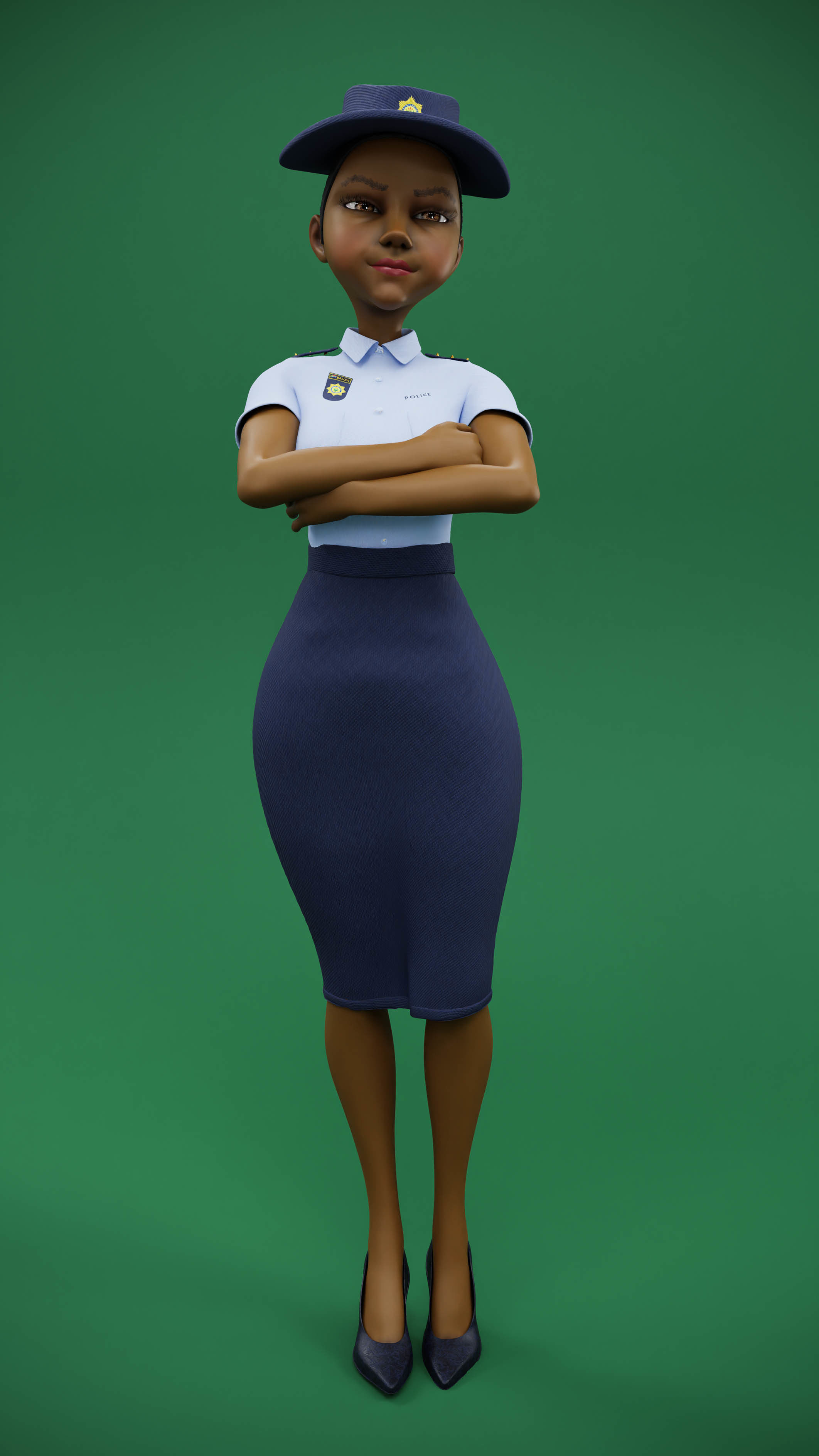 Lady Cop Police Female officer Rigged 3D model rigged | CGTrader