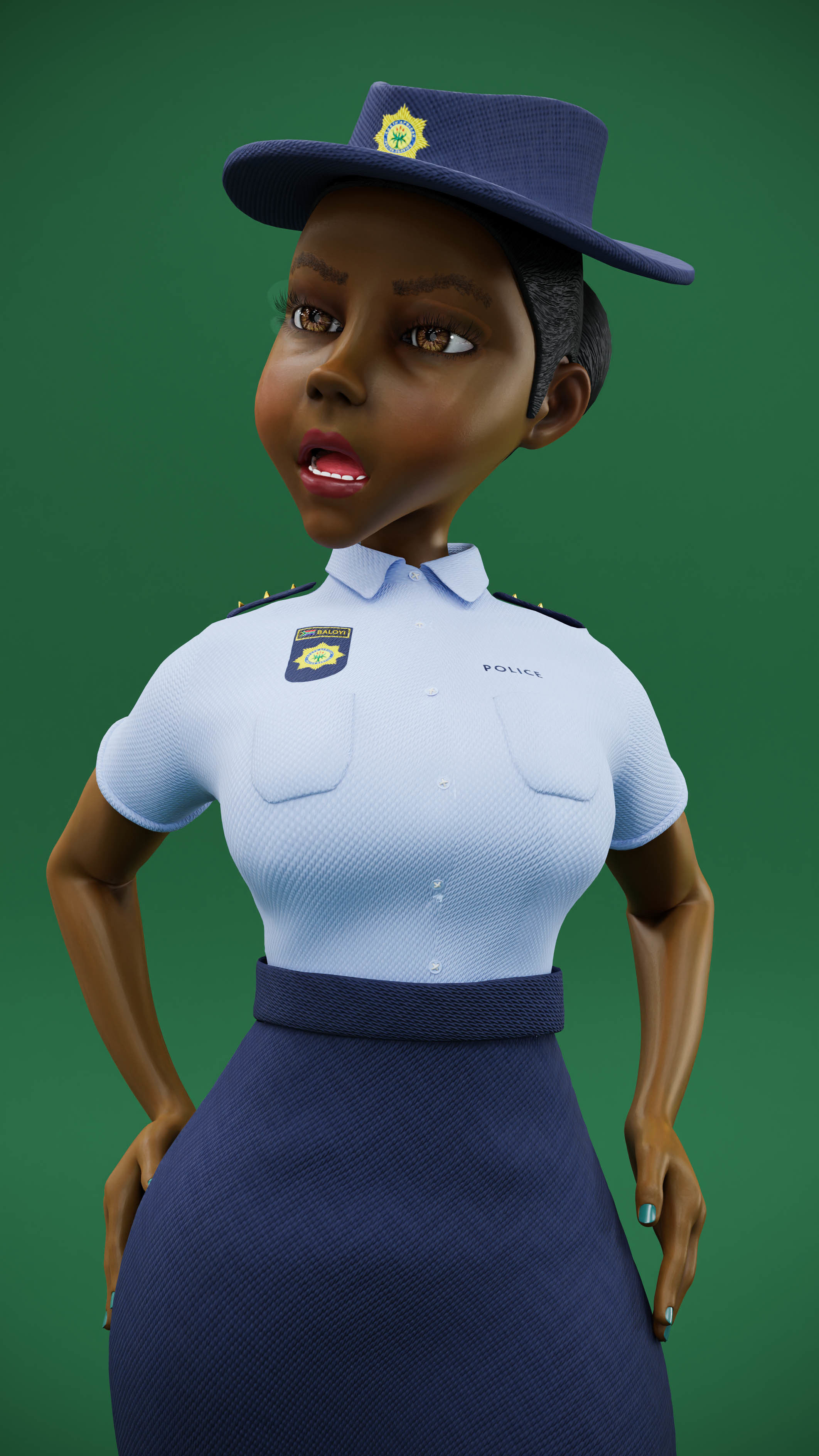 Lady Cop Police Female officer Rigged 3D model rigged | CGTrader