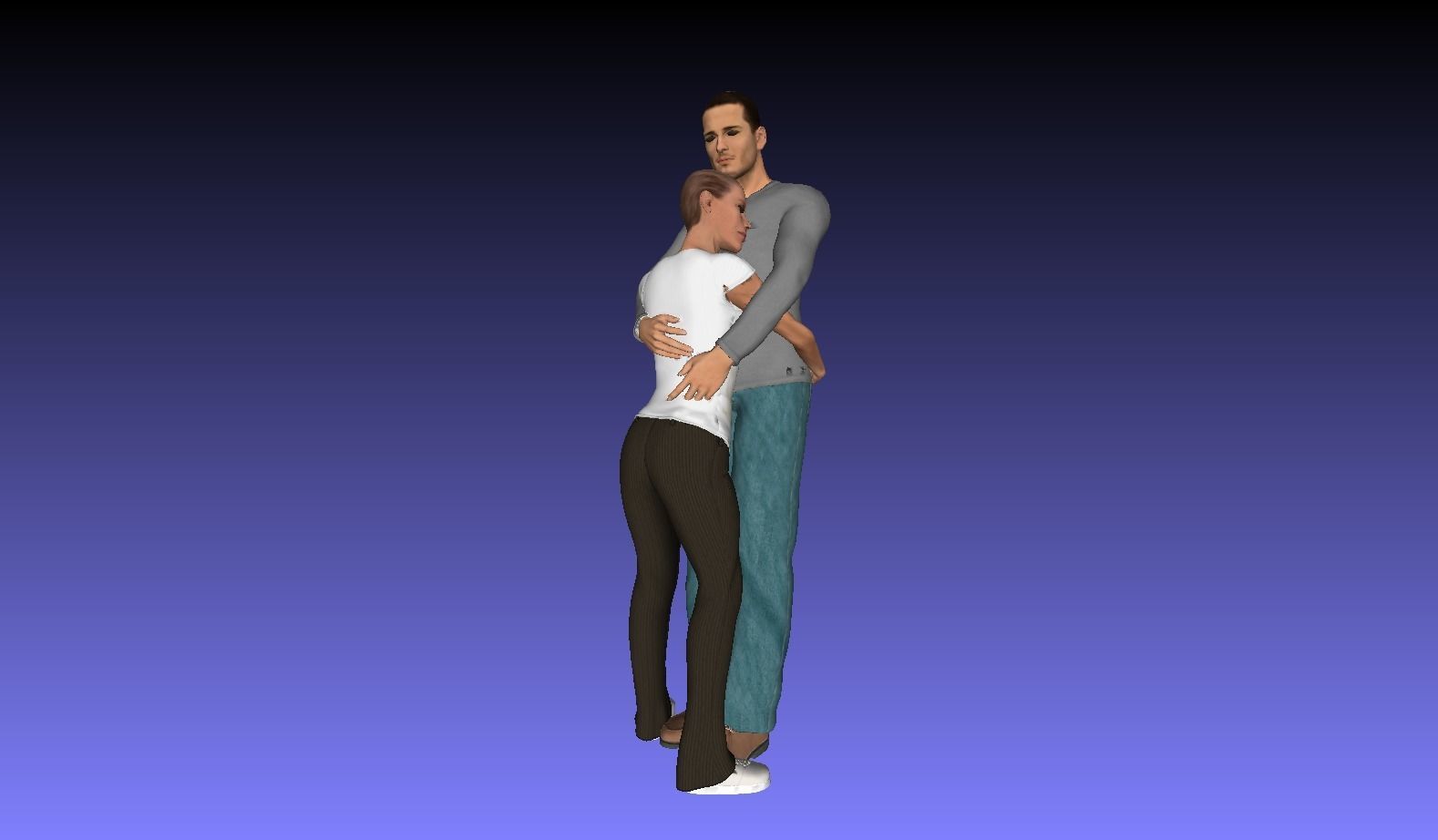 Printle Couple Hugging 3D model | CGTrader