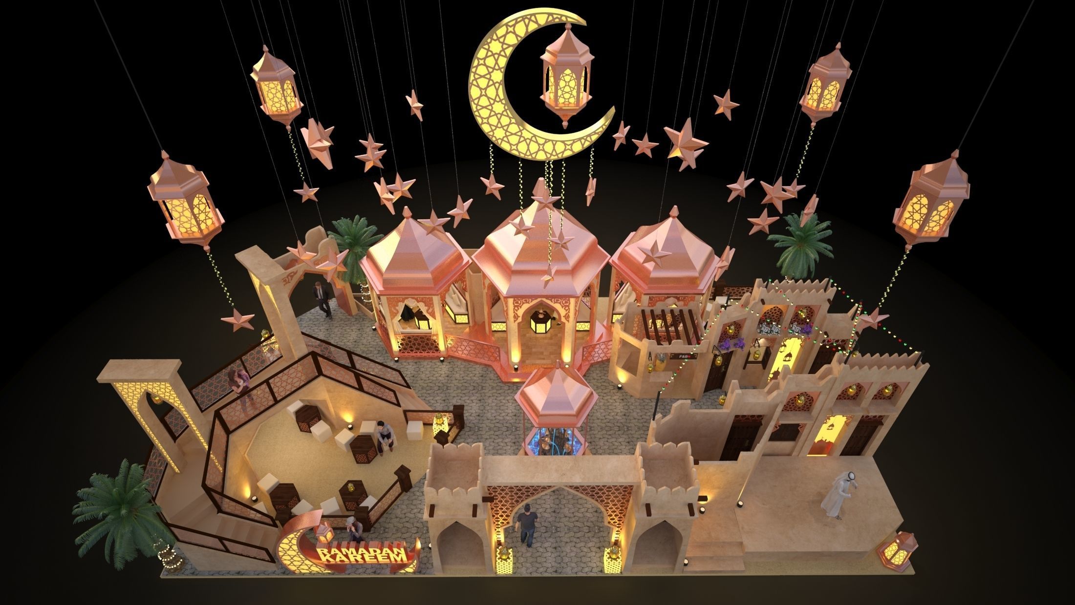 Ramadan Mall Decoration 002 3D model | CGTrader