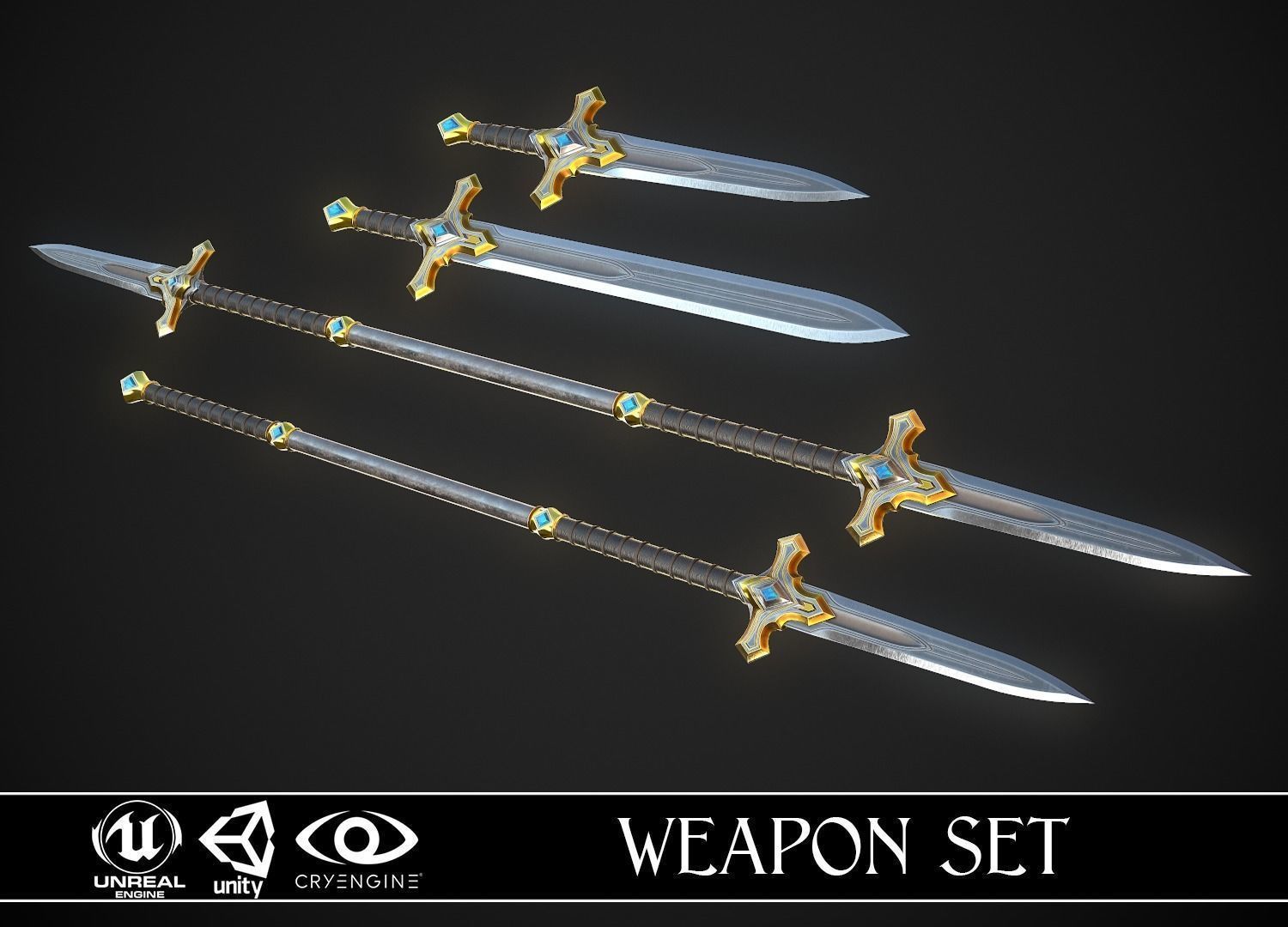 Melee Weapon Set A6 3D Model Collection | CGTrader