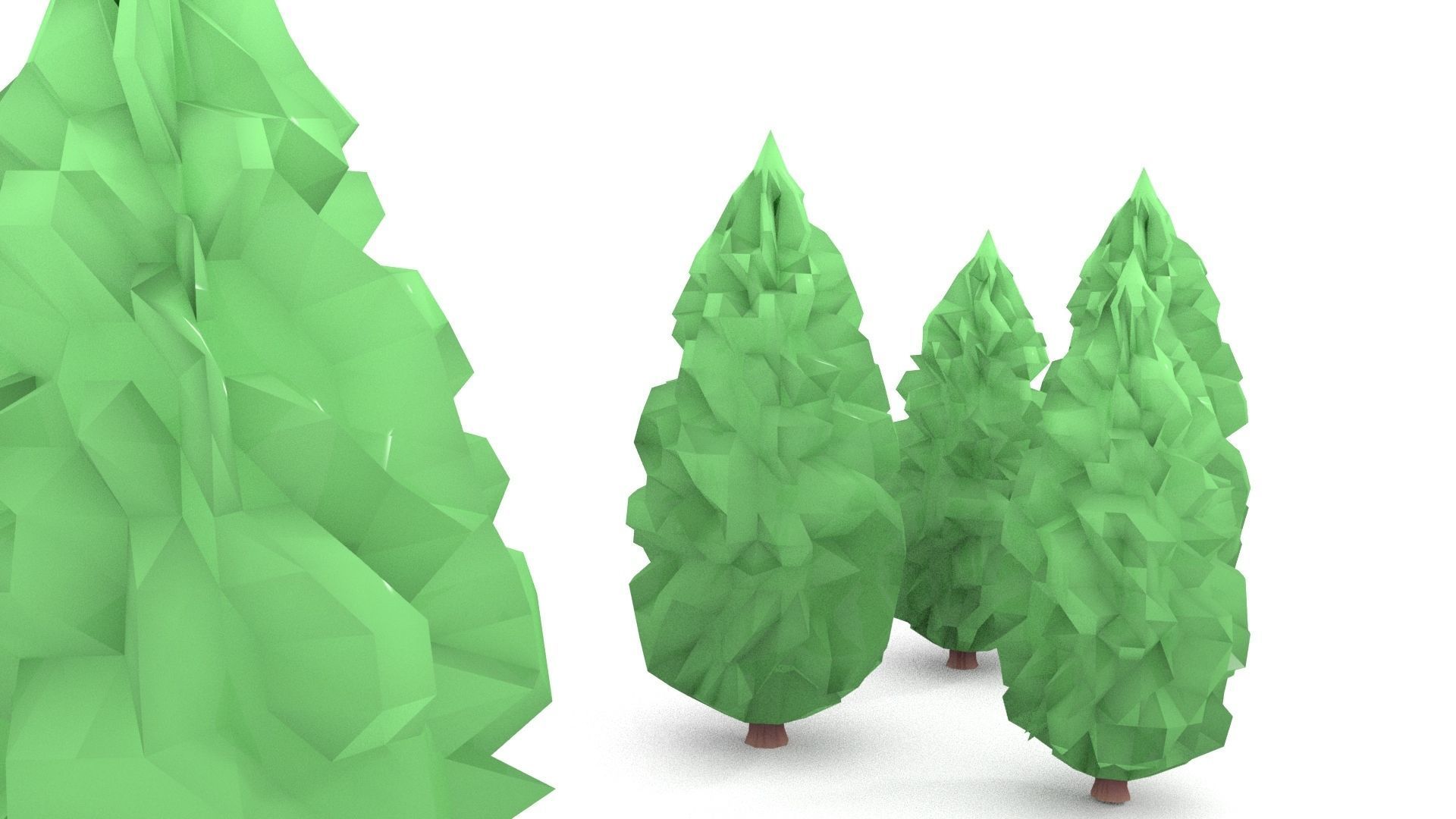 3D model Low poly Stylized cypress collection VR / AR / low-poly | CGTrader