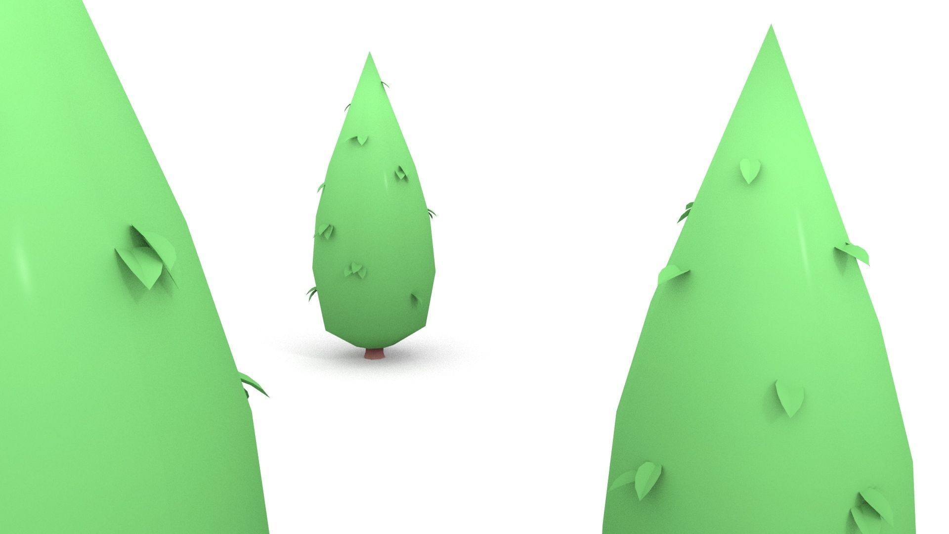 3D model Low poly Stylized cypress collection VR / AR / low-poly | CGTrader