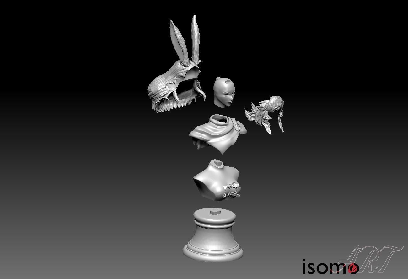 Lyna Portrait Bust Final Fantasy 14 FFXIV 3D model 3D printable | CGTrader