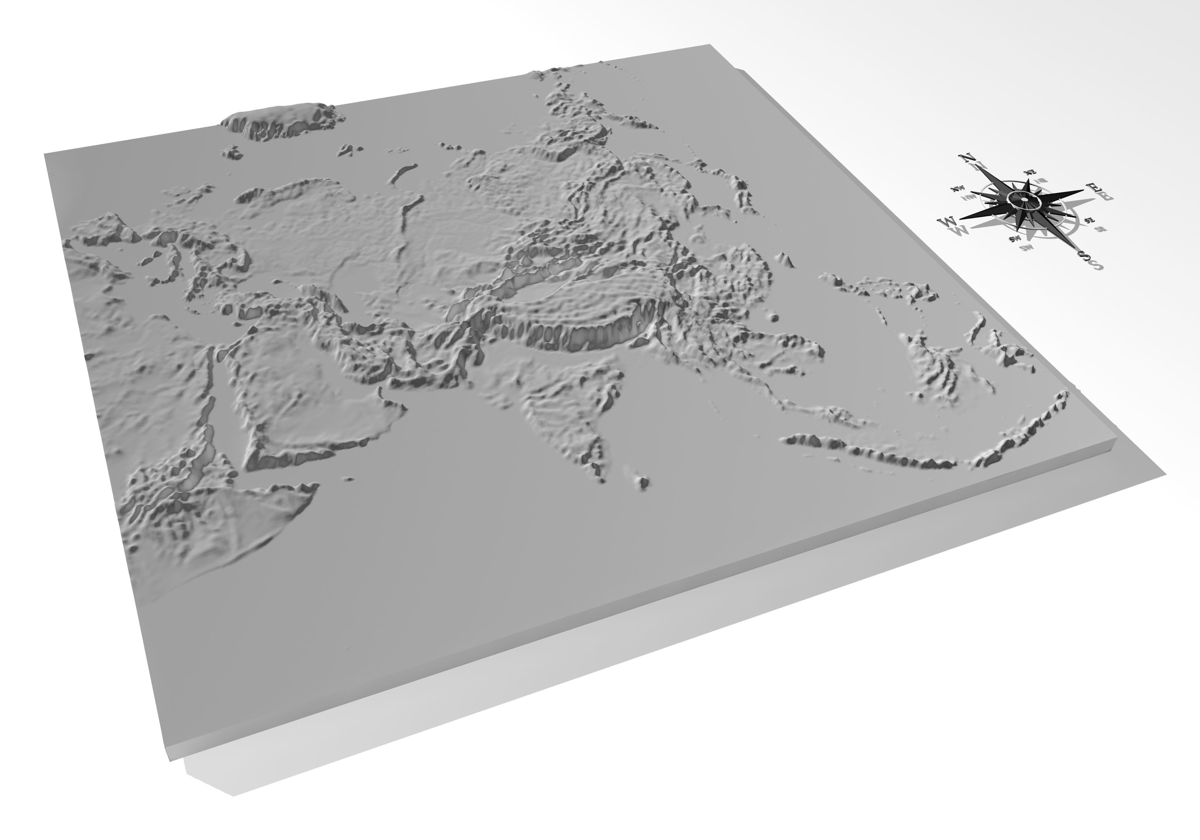 Asia High resolution 3D relief maps 3D model | CGTrader