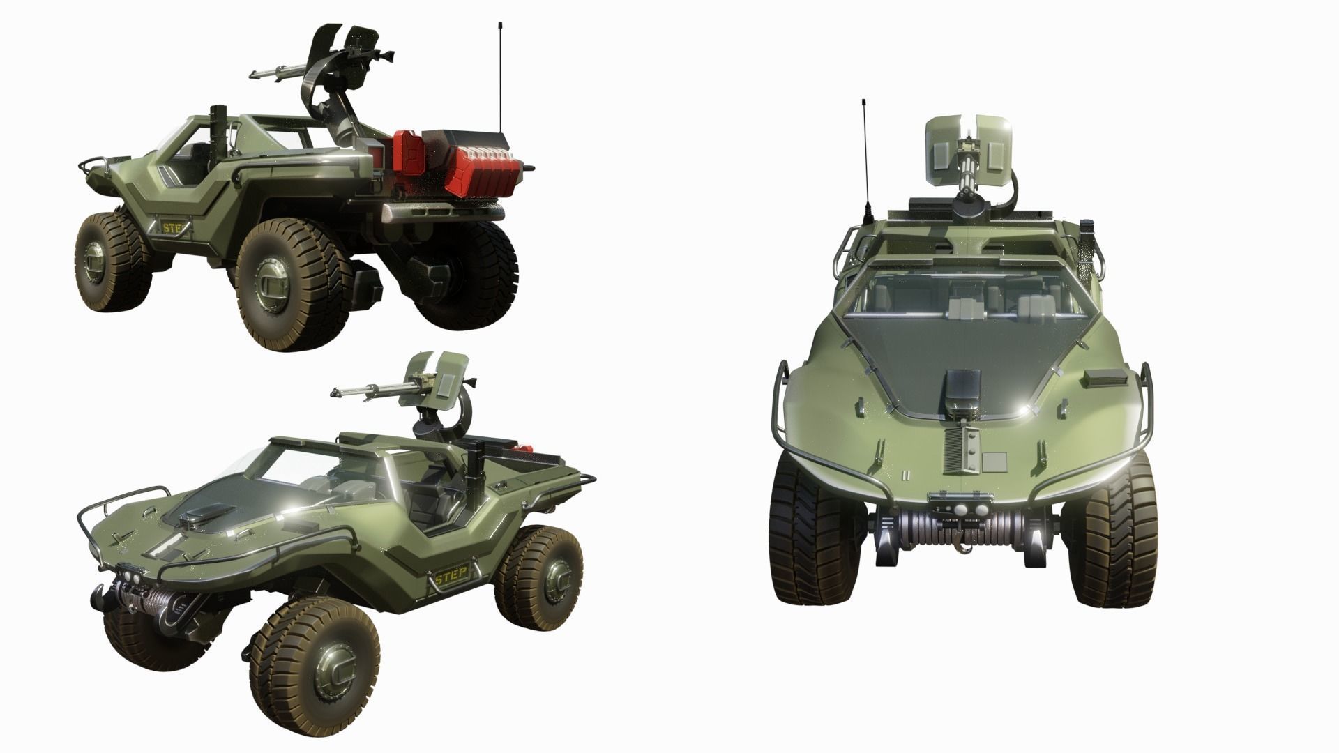 Halo Military Warthog with Interiors 3D model | CGTrader