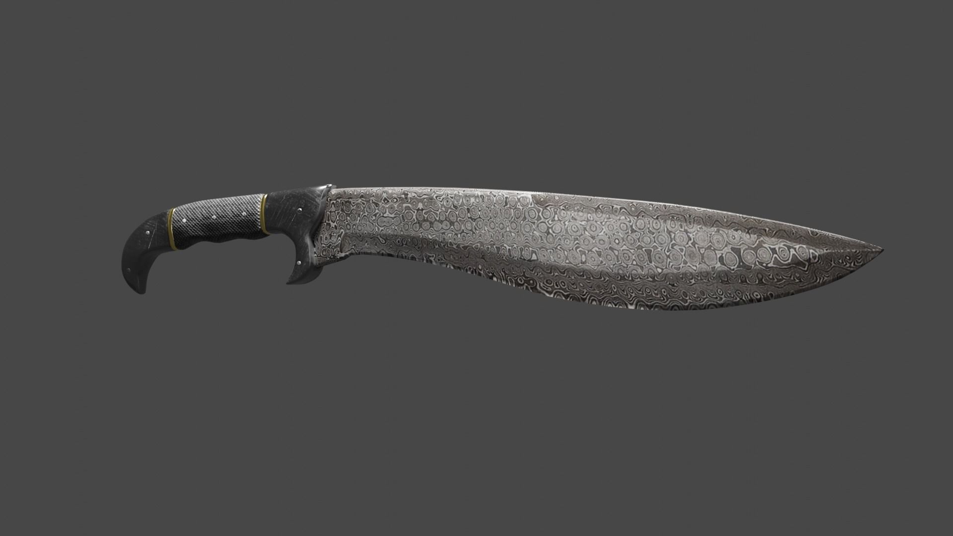 3D model Damascus Hunting Machete VR / AR / low-poly | CGTrader