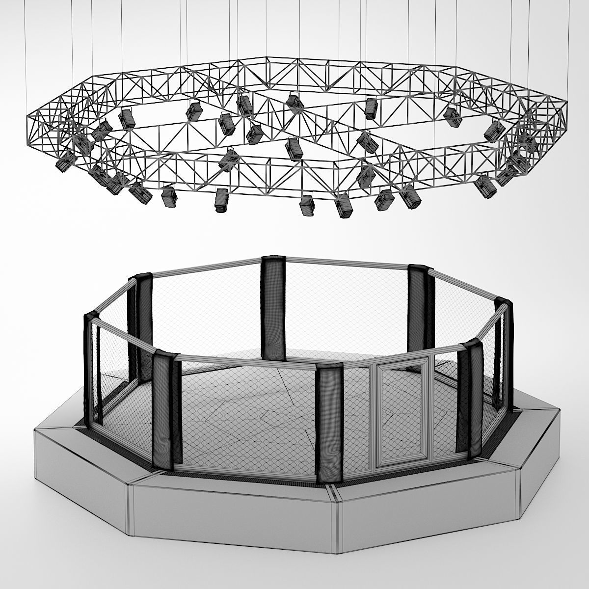 MMA arena octagon 3D model | CGTrader