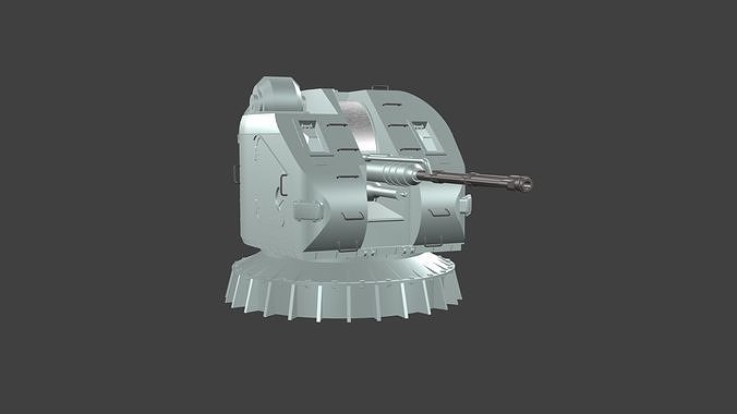 Russian naval gun AK-176 3D model | CGTrader