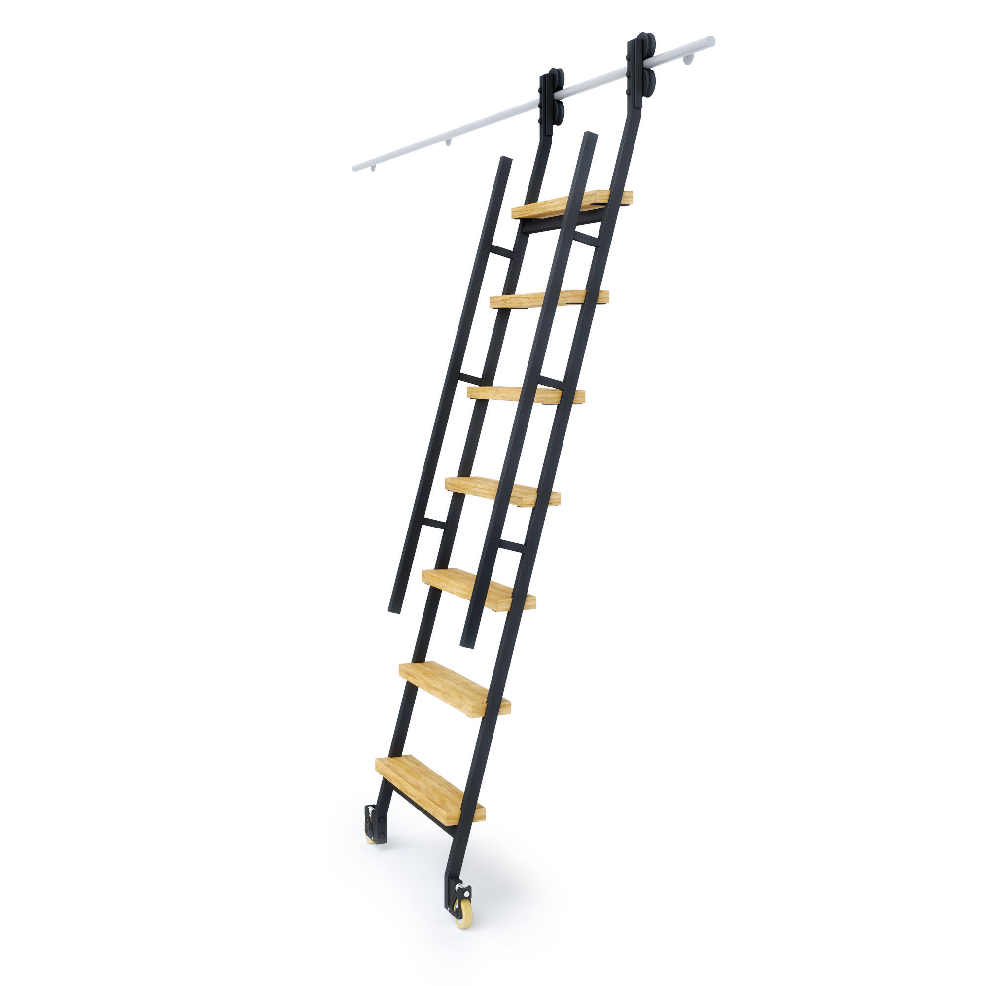 Animated sliding ladder MWE Industrieleiter 3D model | CGTrader