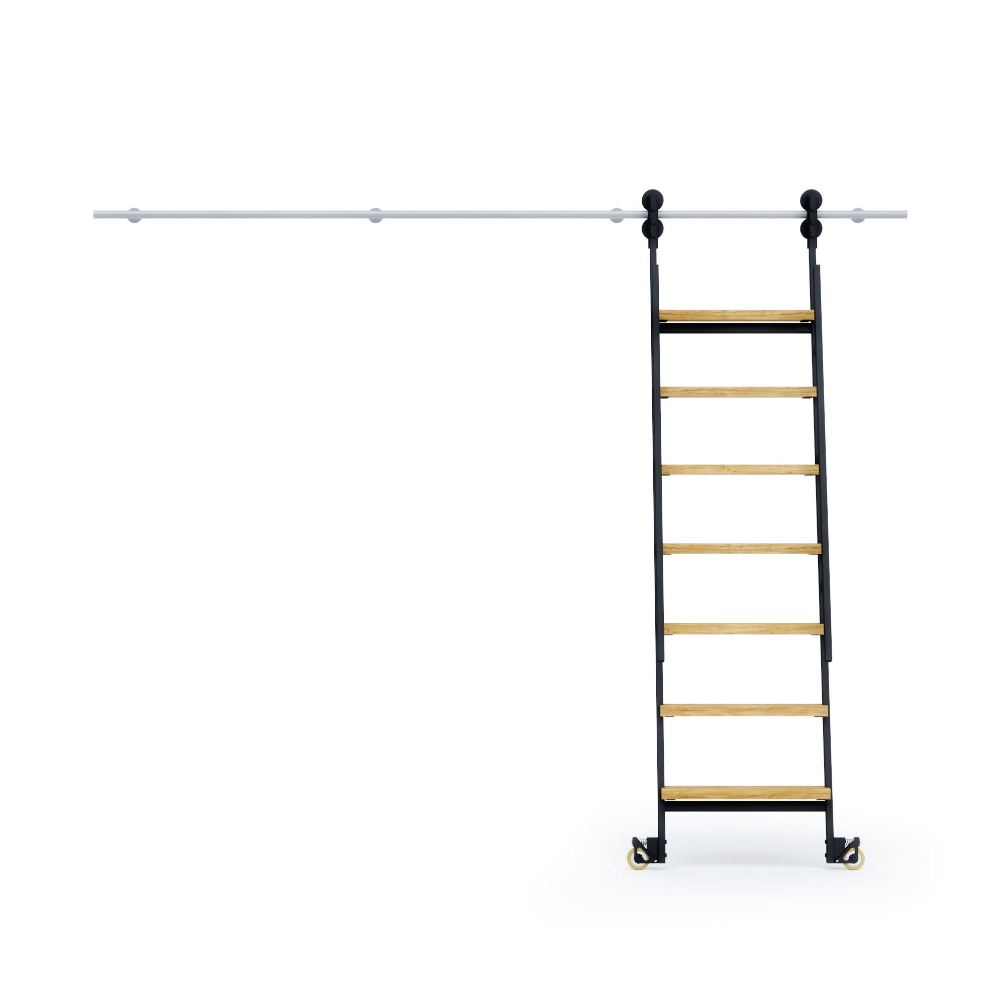Animated sliding ladder MWE Industrieleiter 3D model | CGTrader