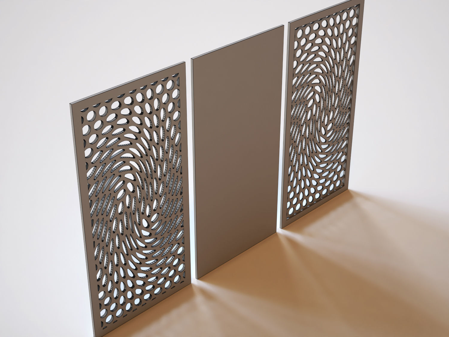 Partition three wooden panels 3D model | CGTrader