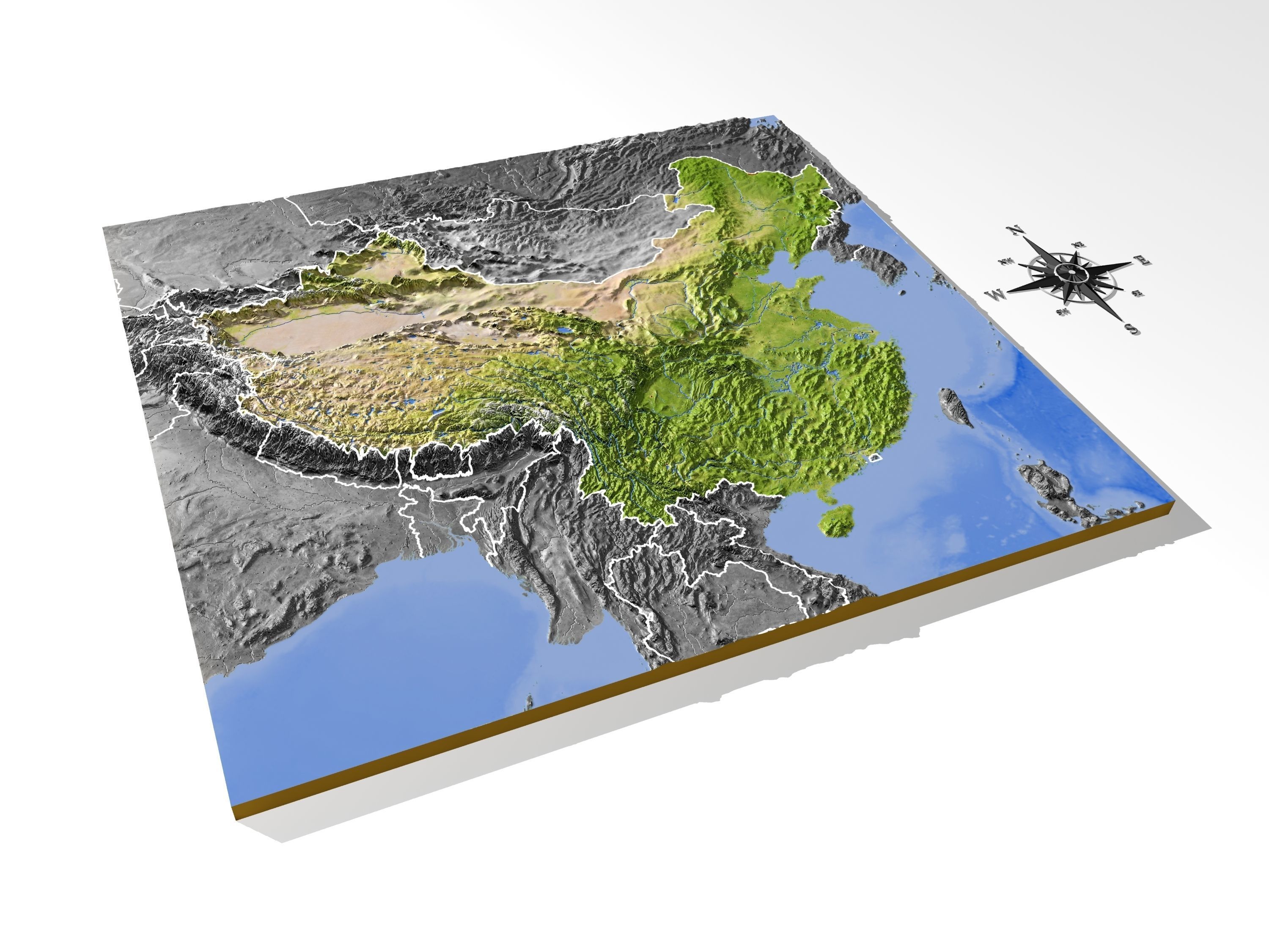 China High resolution 3D relief maps 3D model | CGTrader