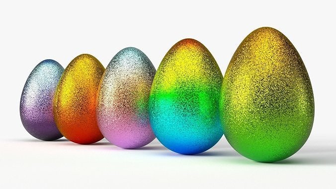 3D model Glittering easter egg with gradient colors in 4K PBR VR / AR ...