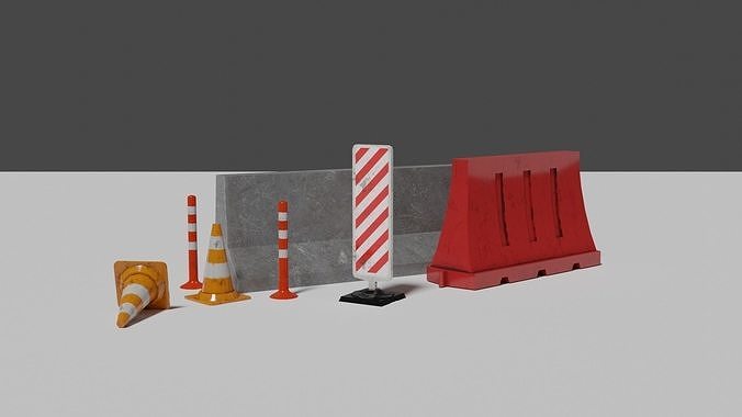 3D model Road props pack VR / AR / low-poly | CGTrader