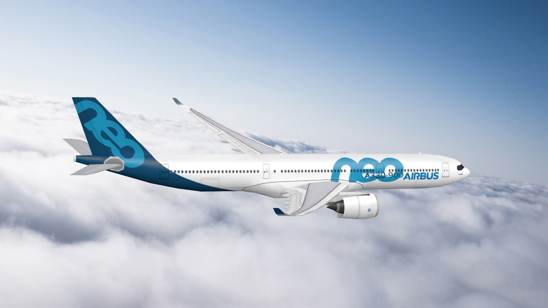 Airbus A330-900neo 3D Model 3D model animated rigged | CGTrader