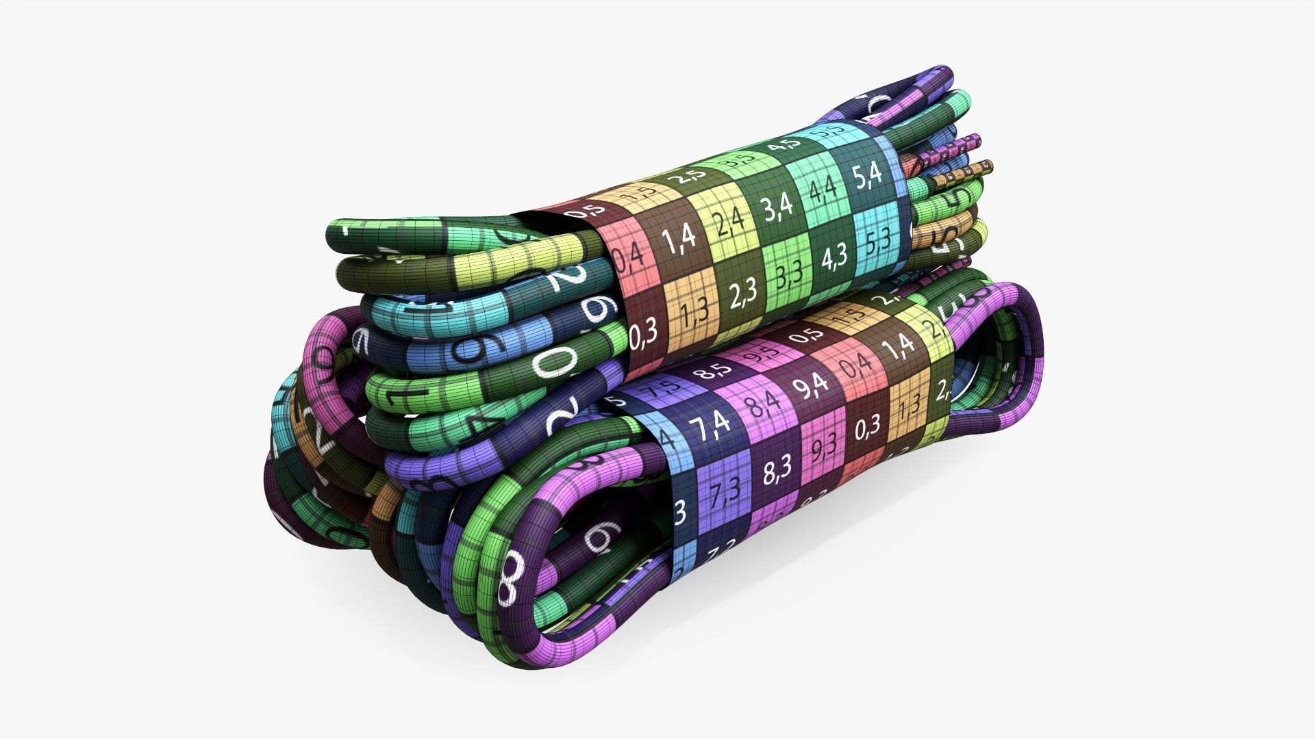 Round shoelace three bundles 3D model | CGTrader