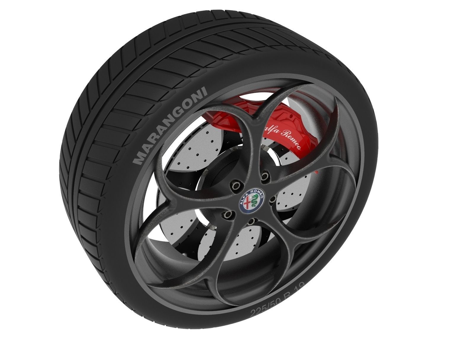 alfa romeo rims 3D model | CGTrader