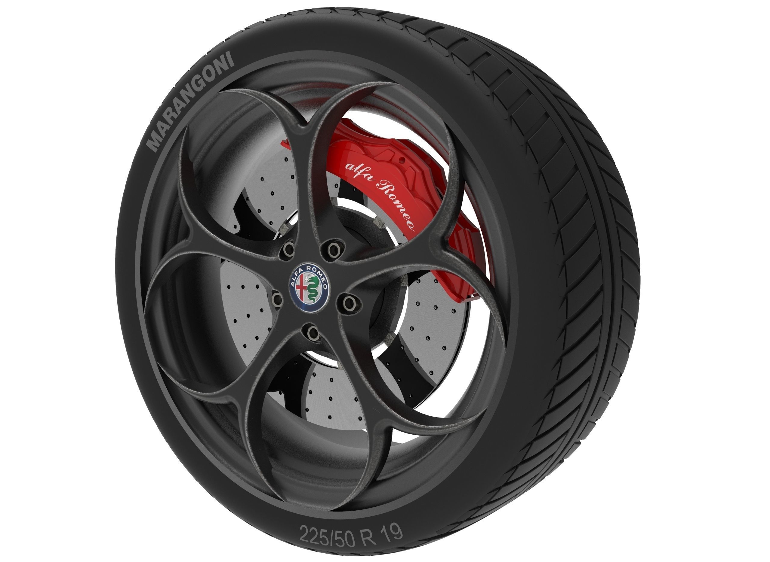 alfa romeo rims 3D model | CGTrader