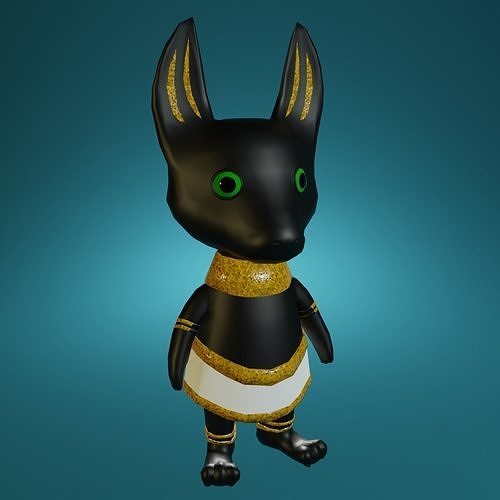 3D model Mini Anubis Character for Mobile Game VR / AR / low-poly ...