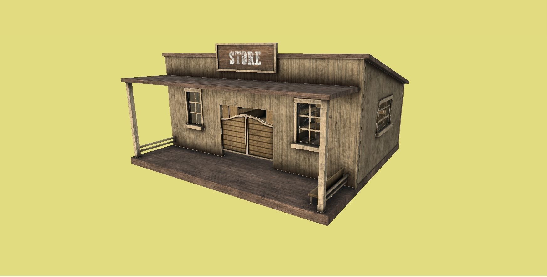 3D model Western Store - Wild West Building - Backdrop Full Perm VR ...