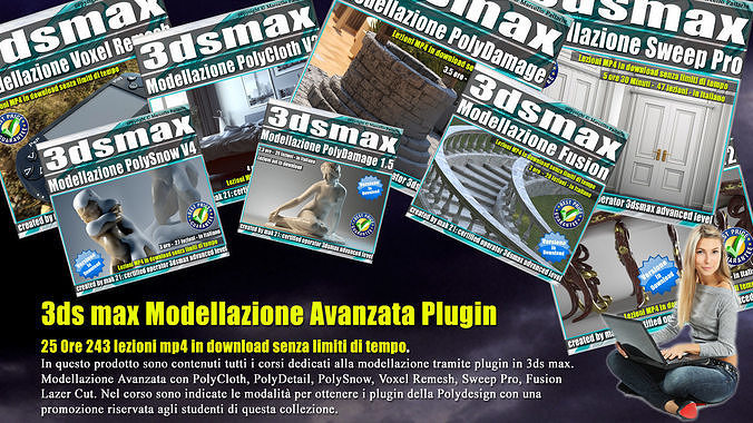 3D Model Collection 3ds max Modellazione Avanzata Plugin Tutorial MP4 ...